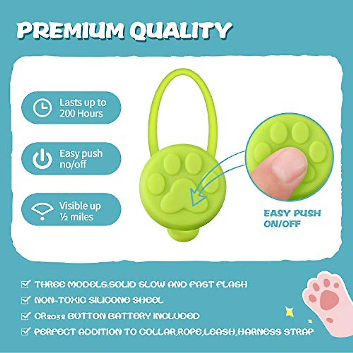 8 Pieces Dog Collar Light Waterproof Silicon Dog Collar Light LED Night Pet Strobe Harness Leash Necklace Lights for Walking Camping Warning Reflective Gear Accessories