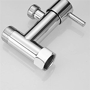 Weirun Bathroom Brass 3-way T Adapter with Shut-off Valve Water Diverter for Bidet Handheld Sprayer,Chrome