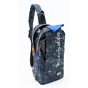 EDGE SPORTS Unisex Crossbody Sling Bag Day Bag for the Gym, Hiking, Running, Training, and Travel (Green Camo)