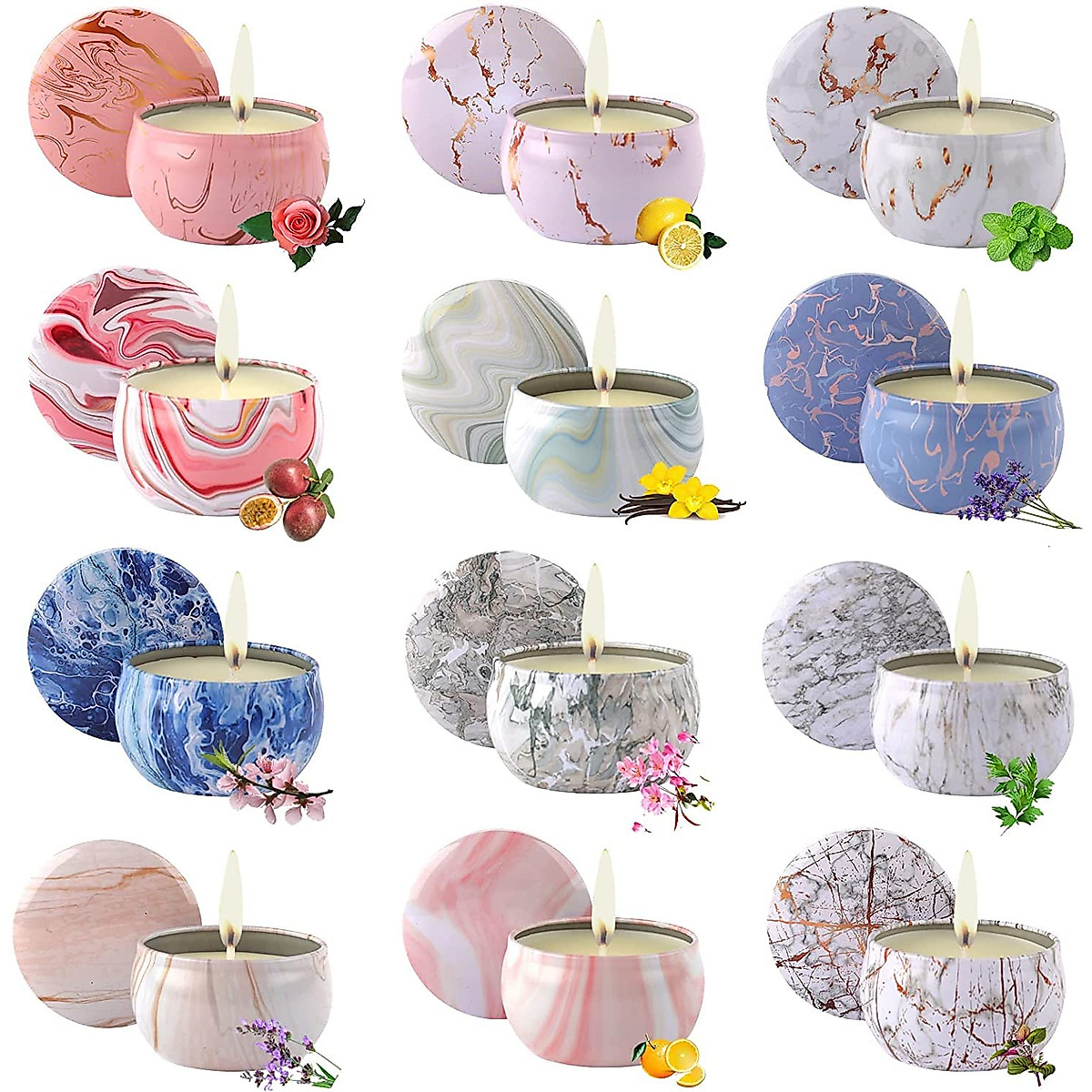 Scented Candles Gifts for Women, 12 Pack Mothers Day Aromatherapy Candles Set for Home Scented, 2.5 Oz Soy Candles Gift with Strong Fragrance for Bath Stress Relief Yoga Reading.