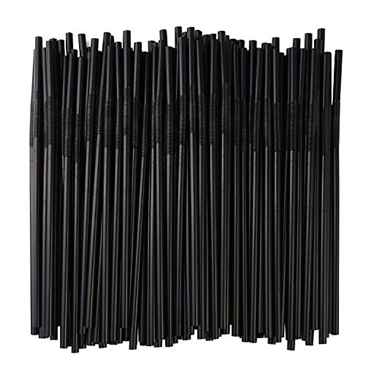 ALINK 500 Black Straws + 100 Extra Long Black Plastic Straws