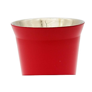 Abcsea 1 Piece Stainless Steel Coffee Cup, Stainless Steel Espresso Cups, Double Wall Thermally Insulated Capsule Coffee Cup, Red 80 ml