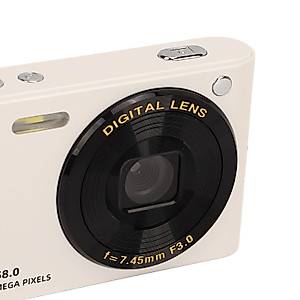 4K HD Digital Camera, 4K HD Smart Camera 2.7in TFT Screen Auto Focus 800mAh 58MP Face Recognition for for Picture Shooting (White)