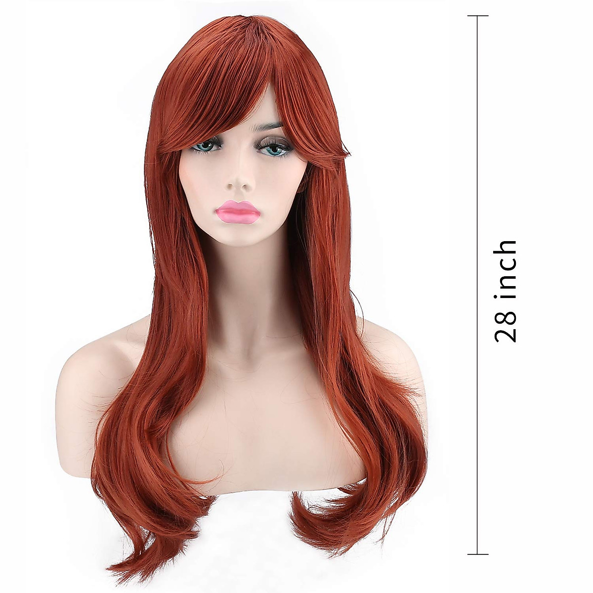 Akstore 28 inch Fashion Wigs Long Wavy Curly Hair Cosplay Wig (Brown)