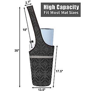 IUGA Yoga Mat Bag with Large Size Pocket & Inner Zipper Pocket, Yoga Carrier Bag Fit Most Yoga Mat Size