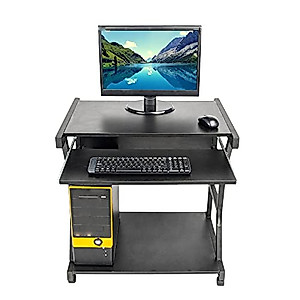 LHLLHL Mobile Four-Wheel Computer Desk Black