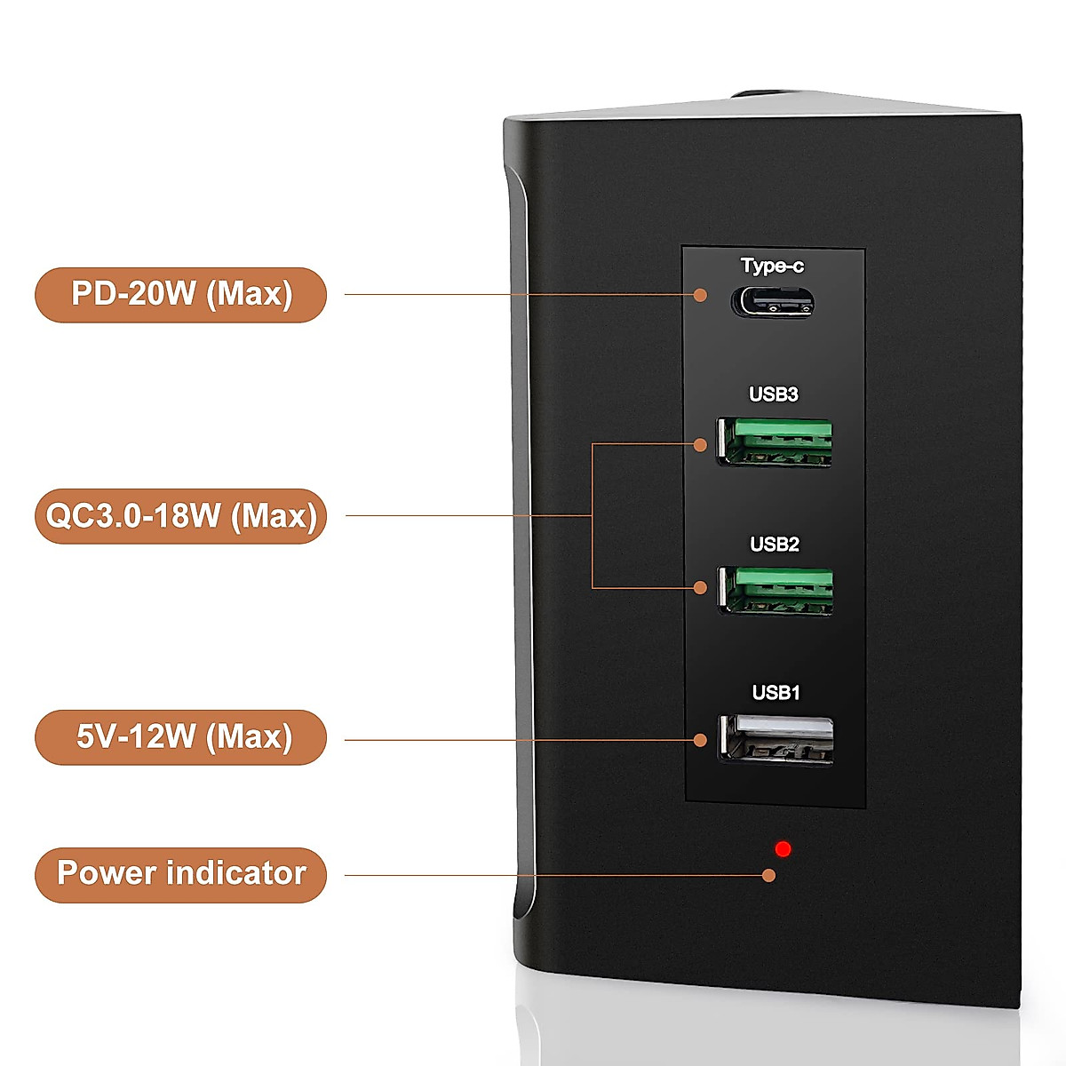 DC 12V 24V to 5V USB Step Down Converter 68W 12v to USB Multi Port Power Adapter Charger for iPhone Android Samsung and Tablet Chargers