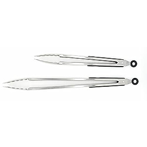 Great American Griller Extra Long-Handled Stainless Steel Tongs for Grilling and Kitchen Use | Strong Grip for Massive Meat, Dishwasher Safe, Metal Tongs Kitchen | Cooking Tongs Set of 2