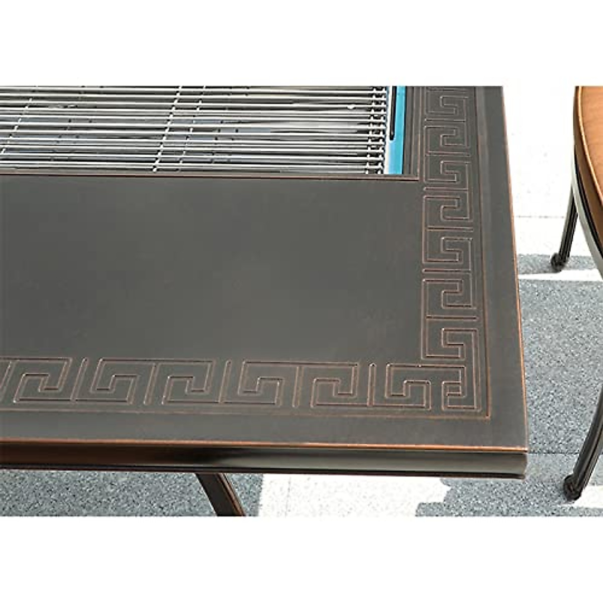 Outdoor Barbecue Table Courtyard Garden Terrace Cast Aluminum Leisure Furniture Household Smokeless Barbecue Table (Size : 162x90x73cm)