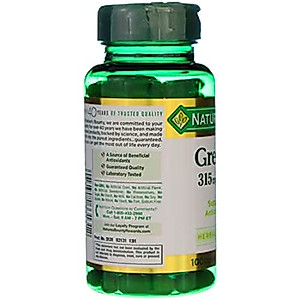 Nature's Bounty Green Tea Pills and Herbal Health Supplement, Supports Heart and Antioxidant Health, 315mg, 100 Capsules