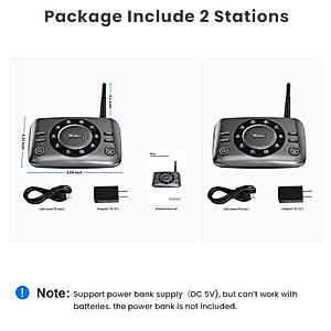 Hands-Free Intercoms Wireless for Home Business, Wuloo Upgrade Two Way Audio Intercom System for Elderly, Full Duplex Room to Room Intercom with 5280 ft Range Clear Sound Anti-Interference, Pack of 2