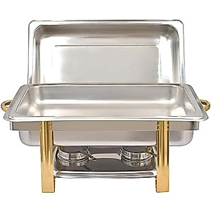 Single Pan Buffet Server, Chafing Dish Buffet Set, Portable Stainless Steel Food Warmer, Chafing Dish Set Perfect for Catering, Parties, Events and Holiday