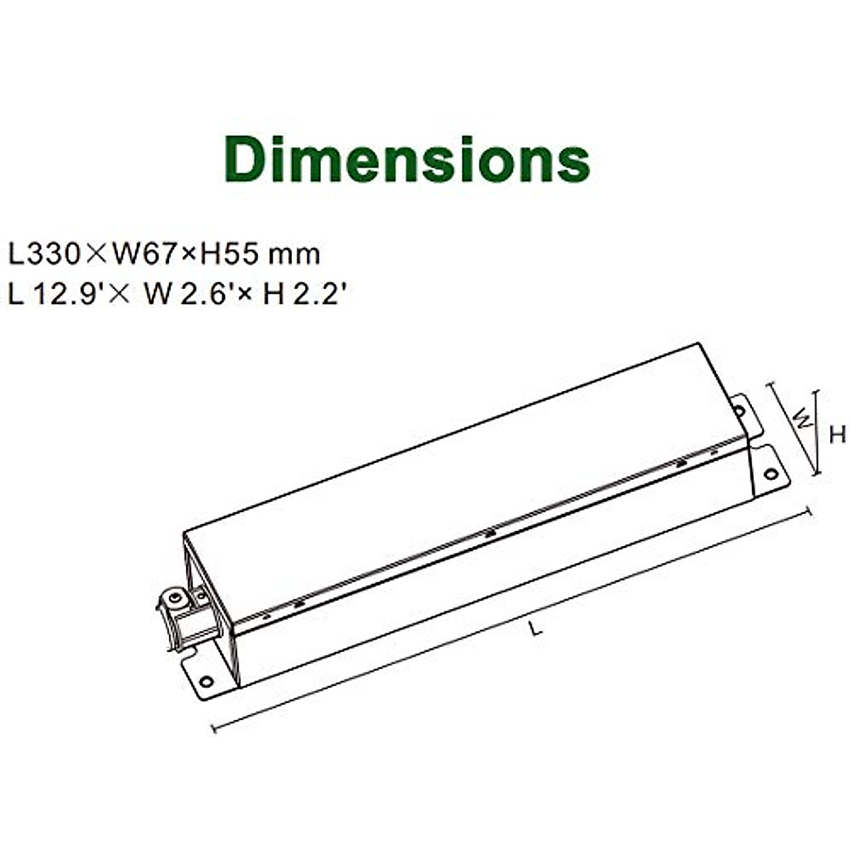 OSTEK 20W 150-200VDC LED Light Emergency Backup Battery, Rechargeable LED Emergency Driver for Dimmable 10-120W LED Light with External Driver, Emergency Time 90 Min (1 Pack)