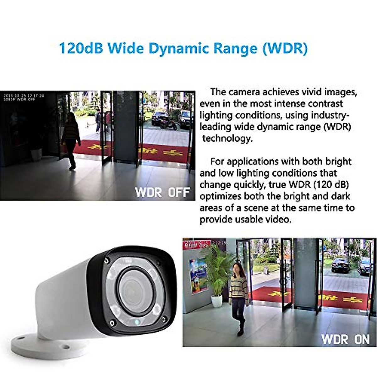 HITOSINO 4MP Bullet PoE IP Camera Outdoor, F1.4 5X 2.7-13.5mm Varifocal Bullet PoE Camera, Starlight Sensor, 196ft Night Vision, 128GB SD Card Slot, IP67