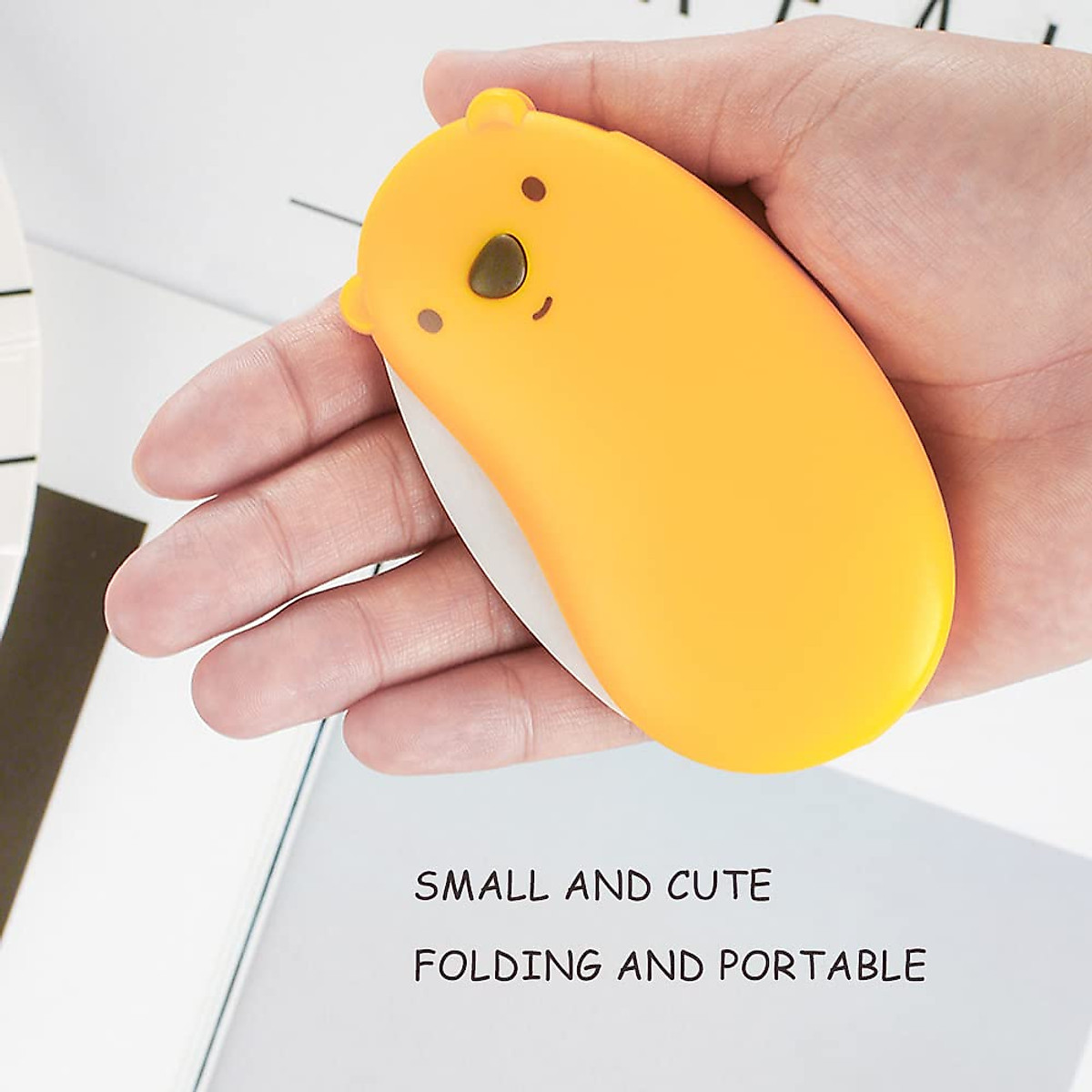 lvoku Mini Fruit Vegetable Ceramic Knife,Little Portable Folding Knives,Fruit Paring Tool,Thanksgiving Day,Christmas Gift,Unique Cute Yellow Bear Gift Ideas for Man Women Mom