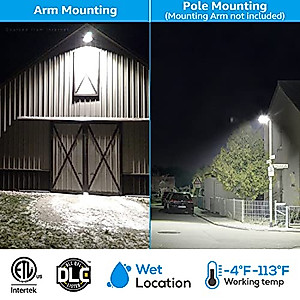 TORCHSTAR LED Barn Light 83W, Dusk to Dawn Area Lights with Photocell, Outdoor Yard Area Light, Security Flood Lights, ETL Listed, 120-277V, 3 Years Warranty, Wet Location, 5000K Daylight, Bronze