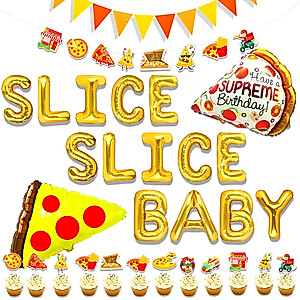 Slice Slice Baby Balloons Slice Slice Baby Decoration Slice Slice Baby Shower Decoration Pizza Party Decoration Pizza Birthday Decoration