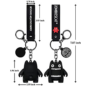 YOU WIZV Anime Keychains, Cute Keychain Demon Cat Keychains for Backpacks, Black Keychain Kawaii Gift for Women, Men, Sisters, Girls Boys