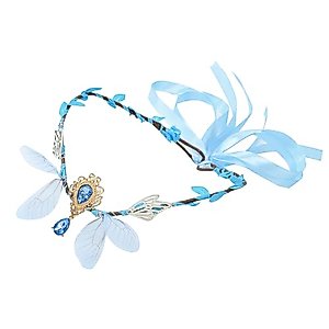GICEY Fairy Crowns for Women Blue Butterfly Handmade Elf Crown Headpiece Renaissance Accessories Women Fairy Accessories Flower Crowns for Ren Faire
