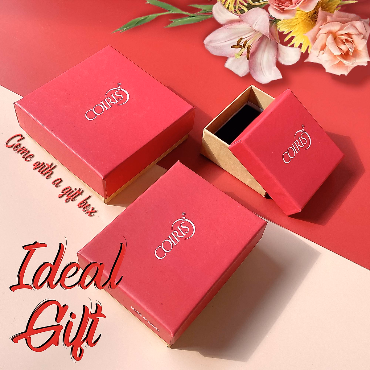 Coiris Chunky Acrylic Beads Strand Necklaces Set,Statement Geometric Beads Necklace Earrings,Acrylic African Beaded Necklace for Accessory Jewelry(N0109+ER-Red0