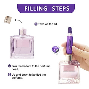 Portable Mini Refillable Perfume Atomizer Bottle Refillable Spray, pocket perfume dispenser,Scent Pump Case,Empty Perfume Bottles for Travel and Outgoing 5 sets of 5ml /0.2oz