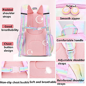 ZHANAO Star-Print Backpack for Girls Primary Students Bookbag Elementary Cute Student School Bag
