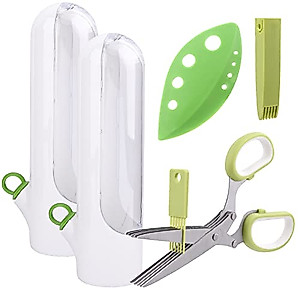 Herb Keeper Set, Herb Saver for Refrigerator, Herb Scissors, Pack Herb Stripper Herb Saver Pod Keeps Greens Fresh for 2-3 Weeks(size:2pc)