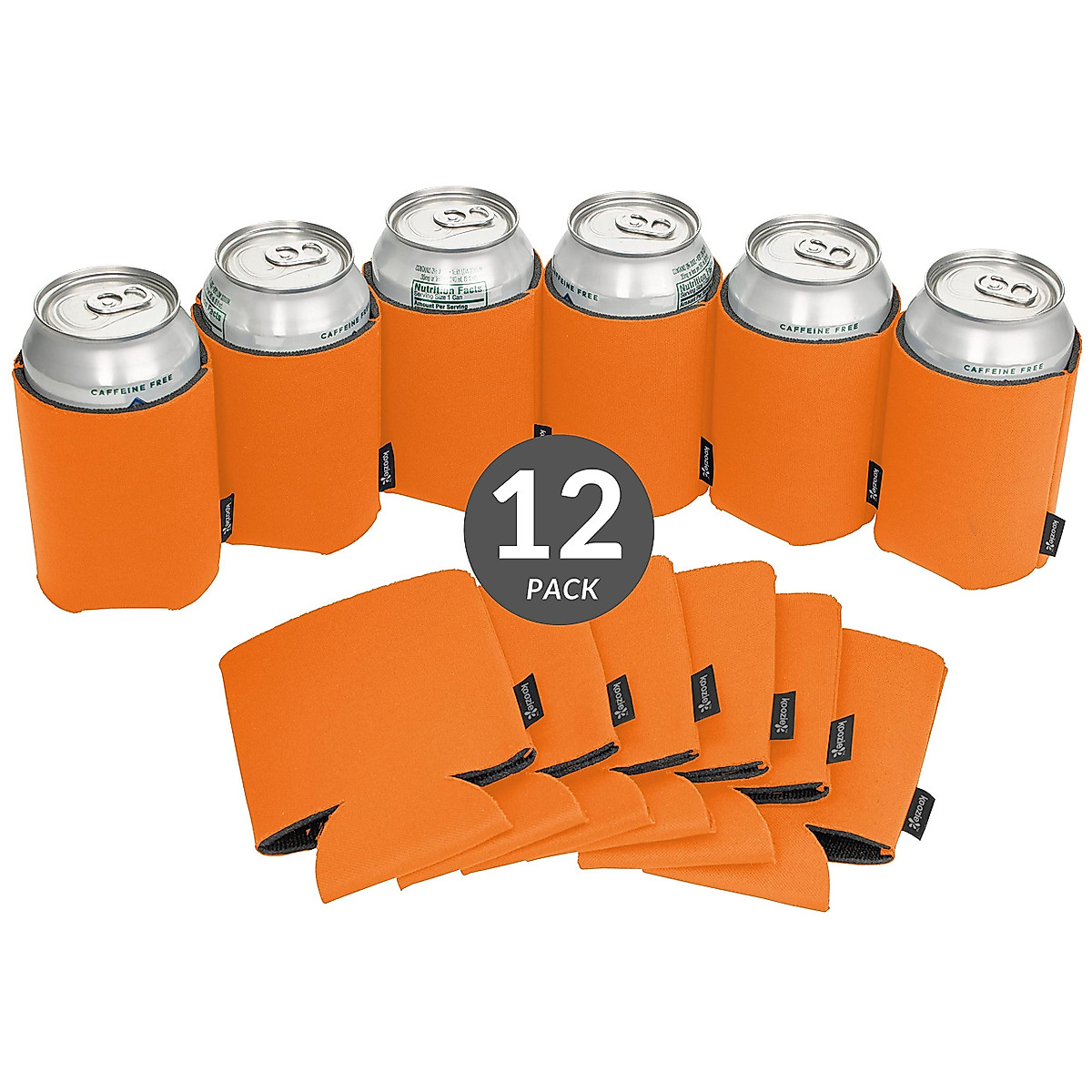 KOOZIE Beer Can Cooler Blank Bulk Insulated Drink Holder for Cans, Bottles, DIY Personalized Gifts for Events, Bachelorette Parties, Weddings, Birthdays 12 Pack (Bright Orange)