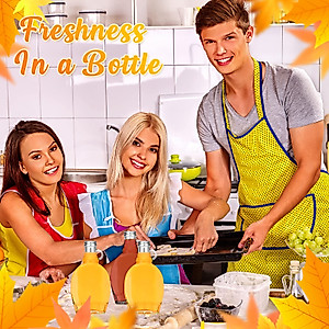 meekoo 24 Pieces 8 oz Glass Syrup Bottles with Aluminum Lid and Loop Handle Glass Maple Syrup Bottles Maple Syrup Jars Syrup Container with 4 Funnels for Potion Juice Milk Storage Gift Sauce Oil