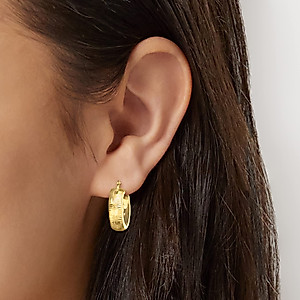 Canaria 10kt Yellow Gold Crosshatch Hoop Earrings