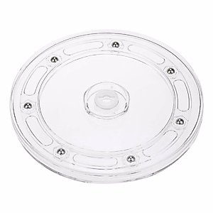 Quluxe 6 Inch Lazy Susan, White Turntable Base, Acrylic Revolving Display Storage Tray for Spice Rack Table Cake Kitchen Pantry Decorating