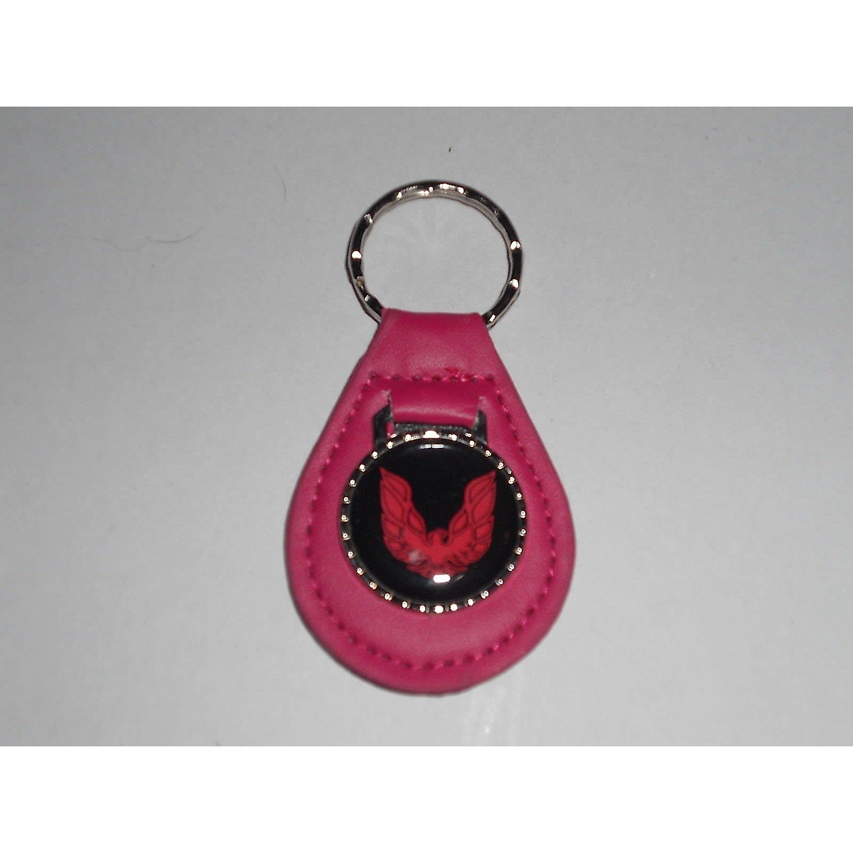 FIREBIRD OR TRANS-AM RED BIRD LOGO LEATHER KEYCHAIN - MAGENTA