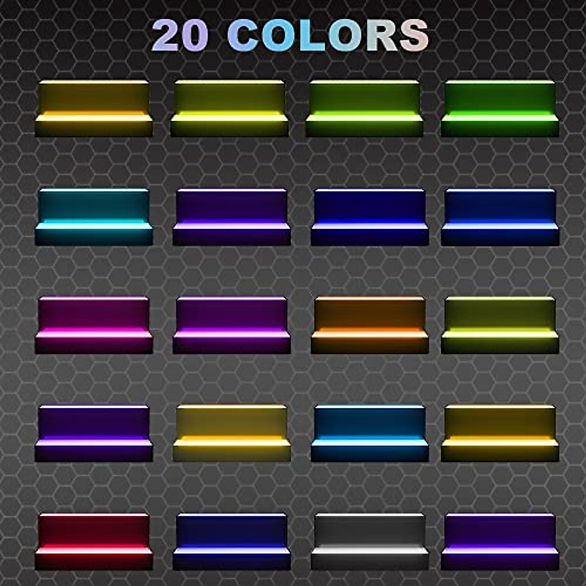 Oarlike LED Liquor Bottle Display Shelf 40 in 2 Step Acrylic Lighted Bar Shelf W/RF Remote Controller Home Commercial Bar Countertop Display Stand