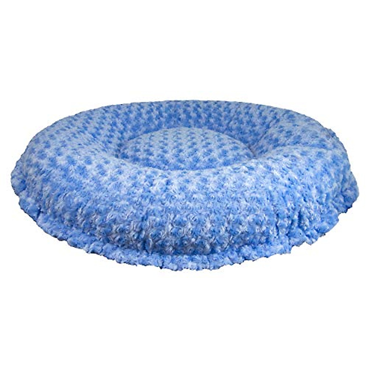 Bessie and Barnie Blue Sky/Wolfhound Grey Luxury Shag Ultra Plush Faux Fur Bagelette Pet/Dog Bed (Multiple Sizes)