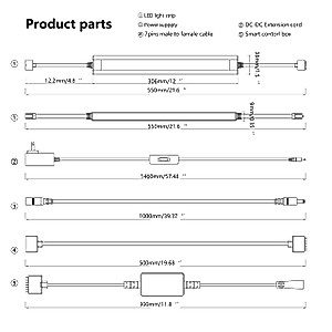 Smart Under Cabinet Lighting Strip Lights White and Multi Color Work With Amazon Alexa Google Home Dimmable for Show Case, TV Back Lights, Kitchen Counter, Book Case, Under Bed (3 Lights Bar kit)