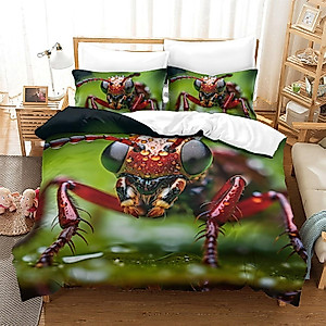 EVMILA Ants Comforter Covers Duvet Cover Quilt Cover 3D Print Insects for Teens and Adults with Pillow Cases with Zipper Closure Soft Microfiber Bedding Set 3 Pieces Full（203x228cm）