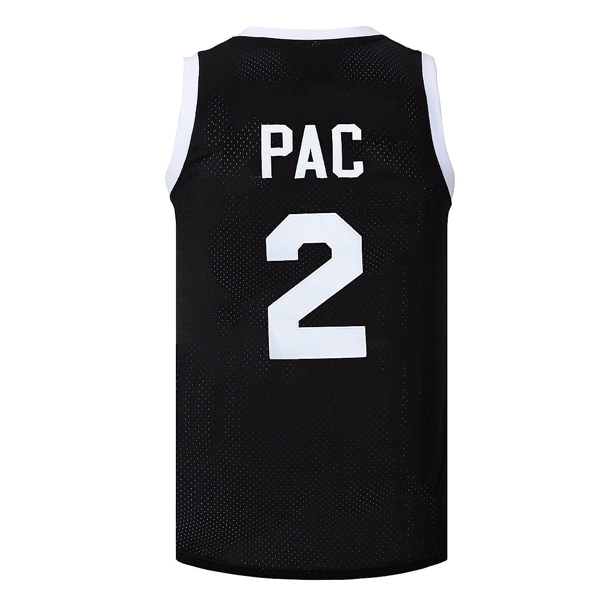 Mens Basketball Jersey Pac #2 Birdmen Tournament Shoot Out Sports Shirts 90s Hip-Hop Clothing (XX-Large, Black)