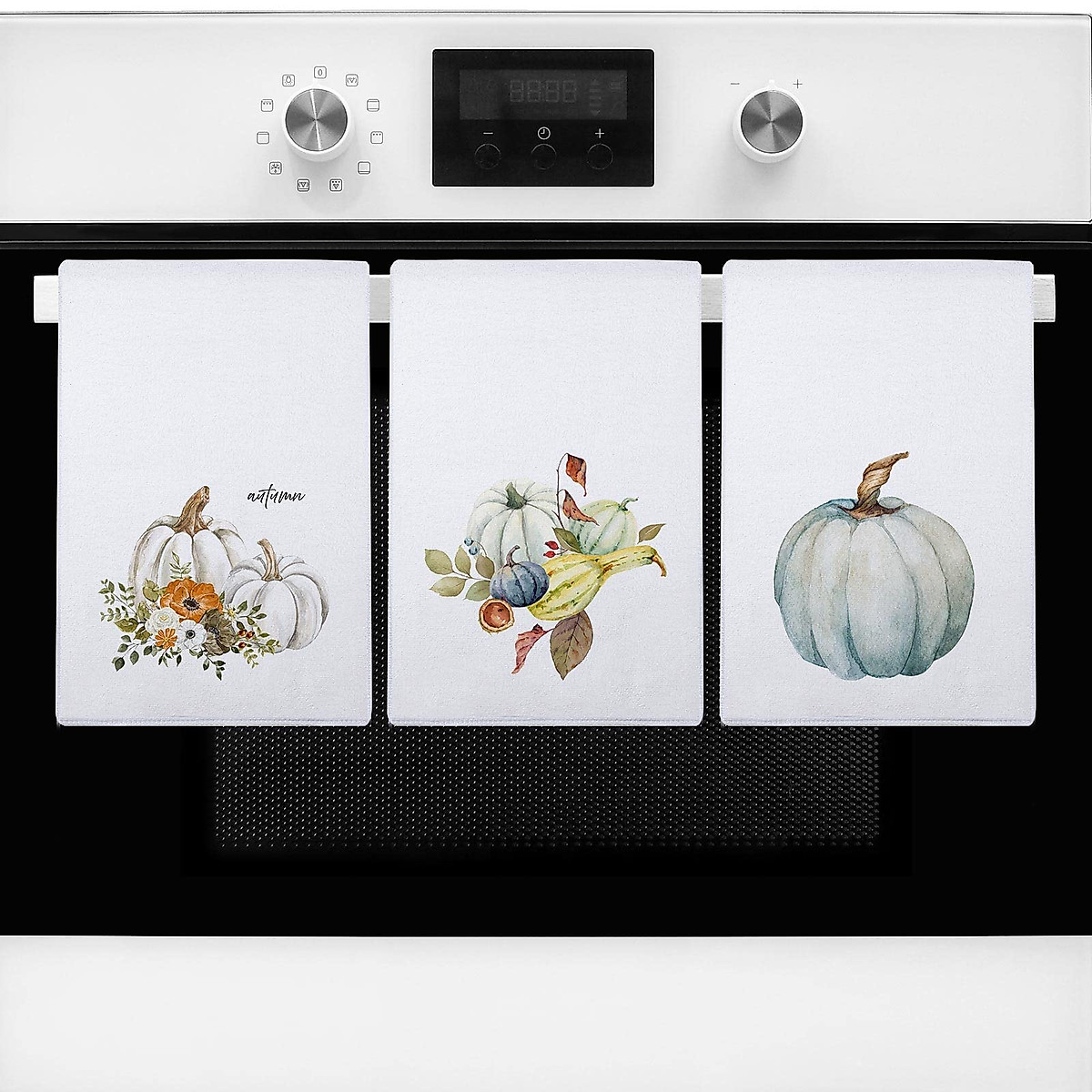 WILLBOND 4 Pieces Farmhouse Fall Kitchen Towels Autumn Kitchen Dish Towels Farmhouse Bath Towels Hand Towels Tea Towels for Fall Kitchen Thanksgiving Gifts, 18 x 28 Inch (Pumpkin)