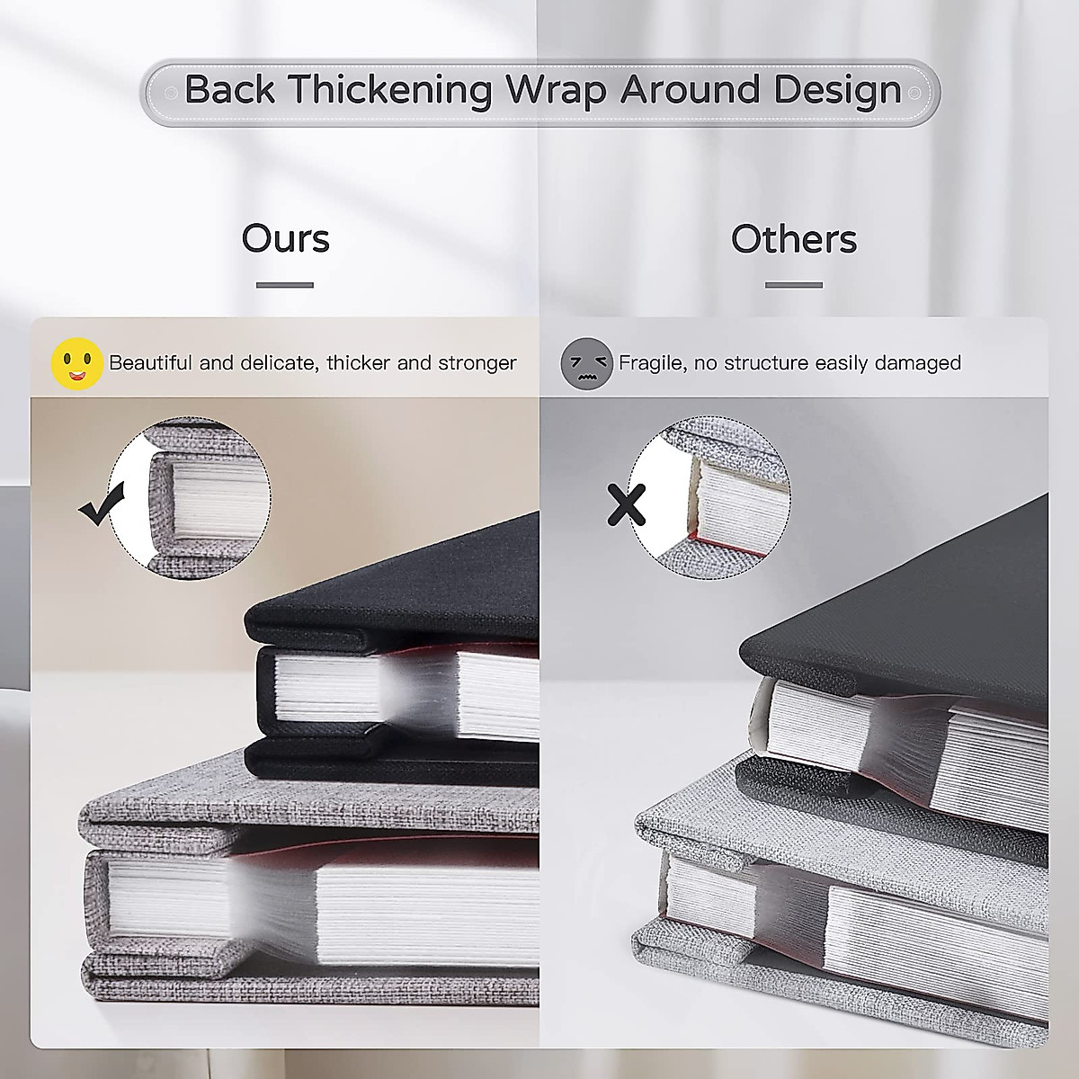 Popotop Large Photo Album Self Adhesive 4×6 5×7 8×10 inch Pictures DIY Scrapbook Magnetic Album 40 Pages for Family Wedding Gifts with Metal Pen and Plastic Board