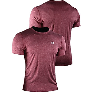 NELEUS Men's 3 Pack Dry Fit Athletic Running Shirts,506 Black/Blue/Red,M