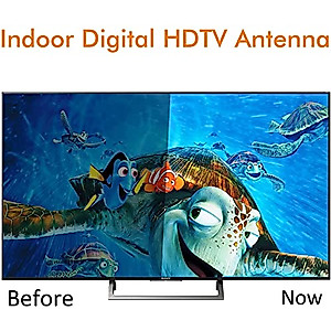 TV Antenna, 2022 Newest HDTV Indoor Digital TV Antenna 130 Miles Range with Amplifier Signal Booster 4K HD Free Local Channels Support All Television -10ft High Performance Coax Cable