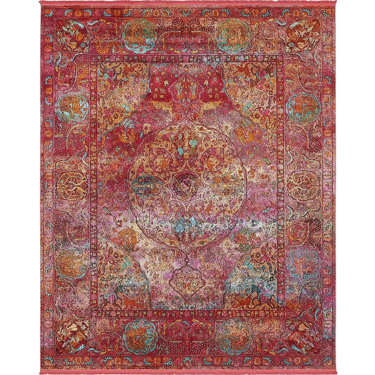 Unique Loom Baracoa Collection Area Rug - Rumba (8' 4" x 10' Rectangle, Red/ Brown)