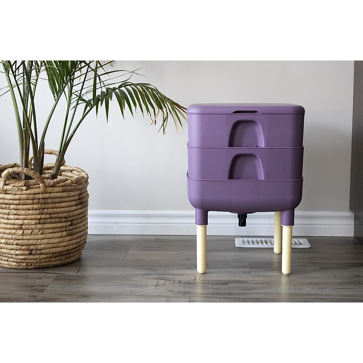 FCMP Outdoor - The Essential Living Composter, 2-Tray Worm Composter, Plum