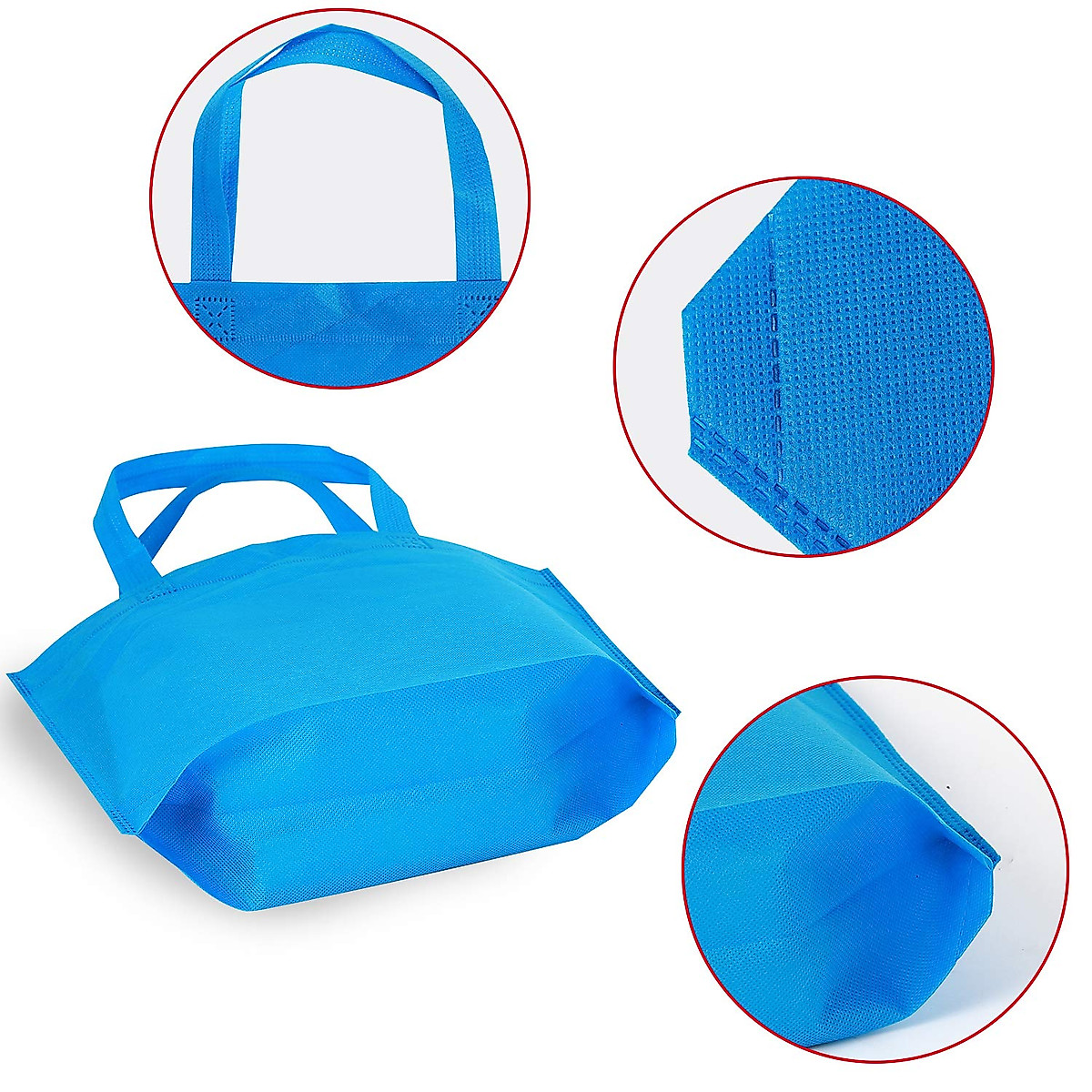 Xiran Reusable Party Tote Bags,Non-Woven Rainbow Bags,For Birthday Favors, Snacks,Toys,16 Piece 13" 8 Colors