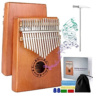 Kalimba Thumb Piano, Horse Finger Piano 17 Keys Start Kits Musical Instrument Gift for Kids Adult (17 Keys Kalimba)