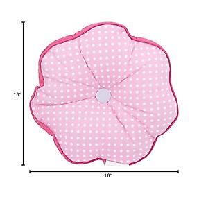 Cozy Line Home Fashions Elephant Pink Green Print Pattern Embroidered 100% Cotton Reversible Bedding Quilt Set (Flower Pillow, Decorative Pillow - 1pc) (Flower Shaped Pillow)