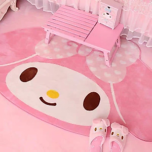 Kawaii Melody Rug for Girls Bedroom Carpet for Living Room Plush Soft Cute Rugs Home Decoration (15.7"x 23.7")