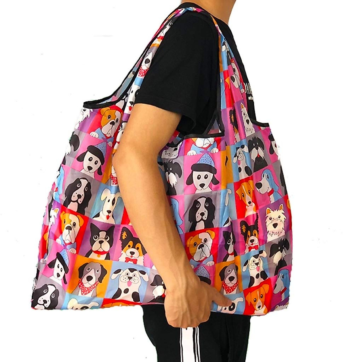 Easy Eco Grocery Bags Reusable Foldable 3 Pack Shopping Bags XXL 50 LBS, MAX#1