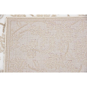 Unique Loom Rushmore Collection Area Rug - Taft (3' x 9' 10" Runner, Snow White/ Beige)