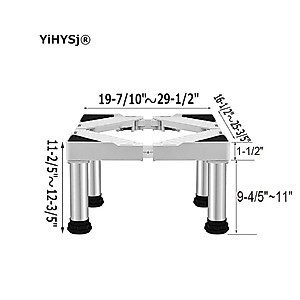 Adjustable Refrigerator Stand Heightened 4"/6"/8"/10" Washing Machine Base Dryer Pedestal Length 20"-29" Dishwasher Pedestal Appliance Stand Prevent Scratch Dent